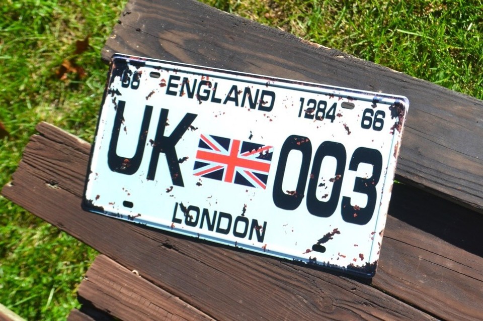Novelty License Plate Tin Sign - London, England - Union Jack - Flag ...