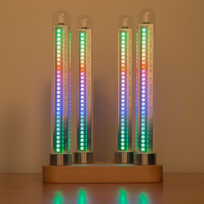 Unique RGB LED Tube Sound Level Indicator Digital Clock Music Spectrum ...