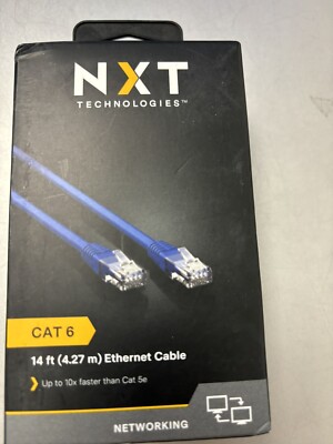 NXT Technologies NX56834 14ft CAT-6 Ethernet Cable, Blue BRAND NEW IN ...