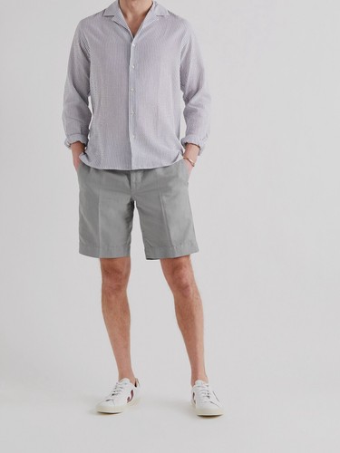 $340 Incotex Men's Gray Classic Cotton Chinolino Shorts Size IT 50 / US ...