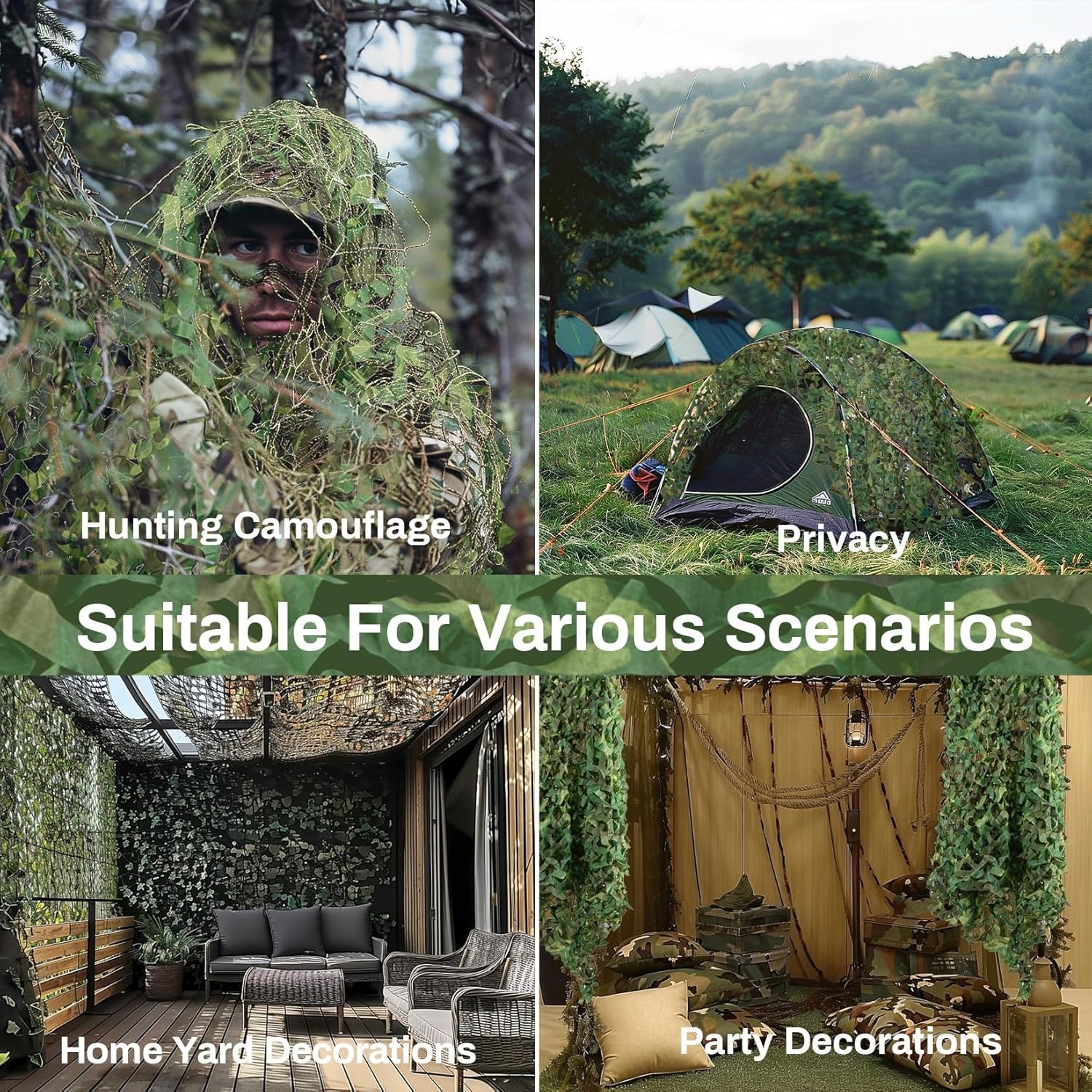 Camo Netting for Hunting - Camouflage Netting Outdoor Military Bulk ...