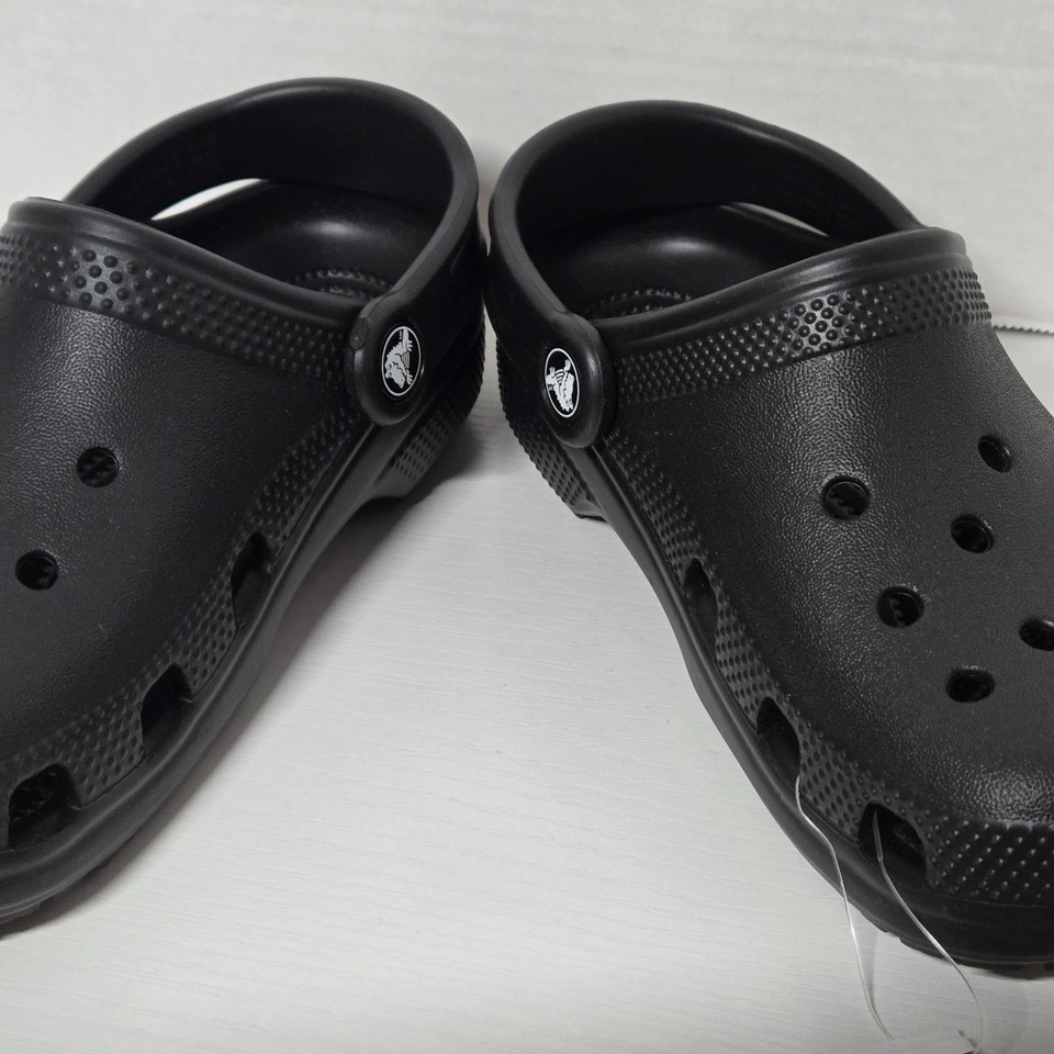 Crocs Kids Unisex Classic Casual Slip On Rubber Foam Clogs Black Size ...