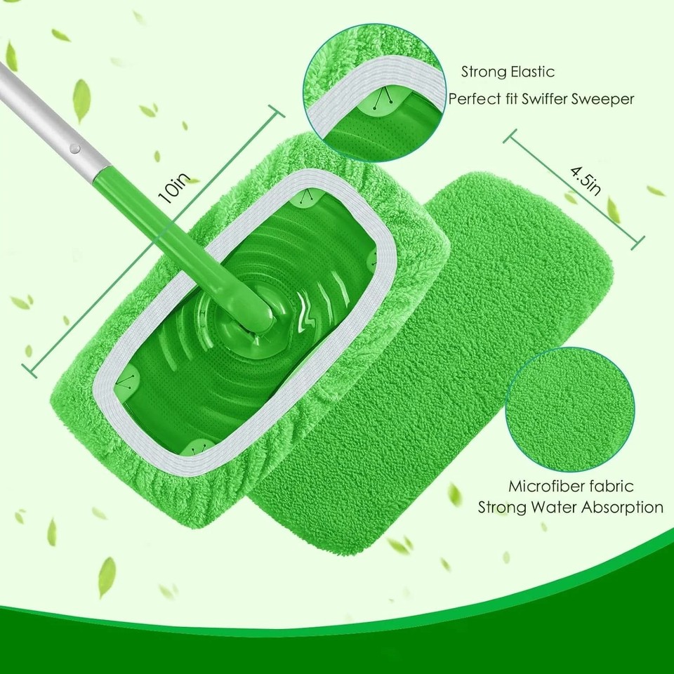 Compatible with Swiffer Sweeper Mop Wet Dry Flat mop Cover Pad Floor ...