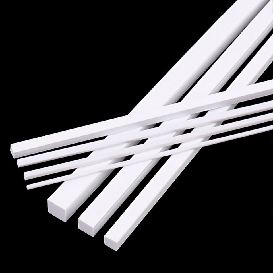 White Solid ABS Plastic Square Bar Rod DIY Model Building 1x1-10x10mm ...
