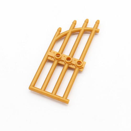 LEGO 1x4x9 Fence Gate Door Arched w/ Bars & 1x3 bricks Pearl Gold ...