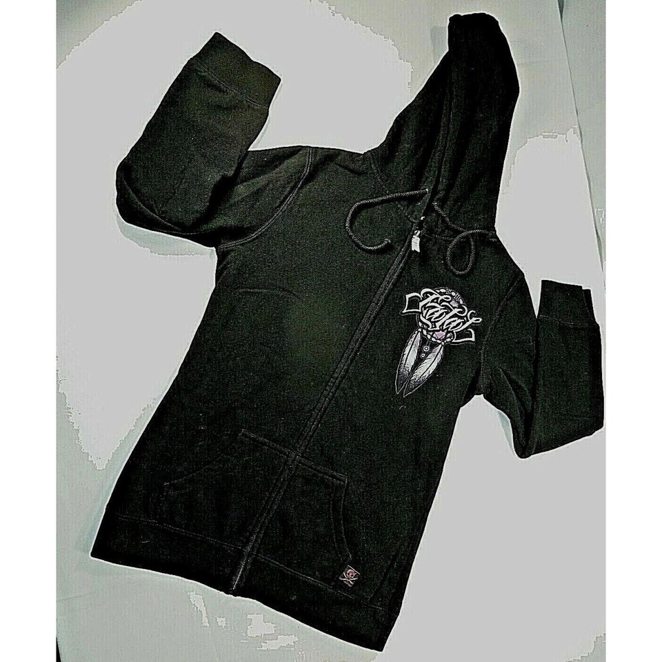 Fatal Clothing Co Black Long Sleeve Hoodie Skull in Headdress Womens XL ...