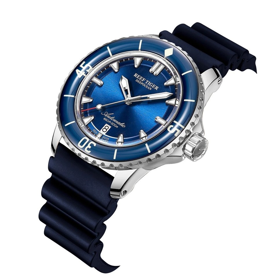Reef Tiger Mens Diver Watches Luminous Automatic Wristwatch 20Bar Sapphire Bezel | eBay