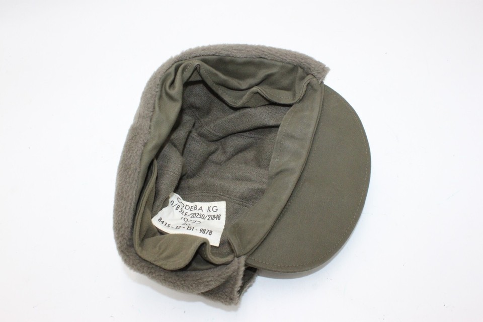 German Army Military Winter Pile Cap OD Green Hat Hunting Cap Ear Flap ...