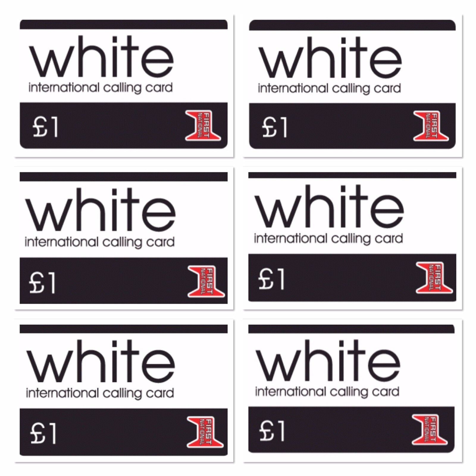 6 x WHITE INTERNATIONAL CALLING CARD | eBay UK