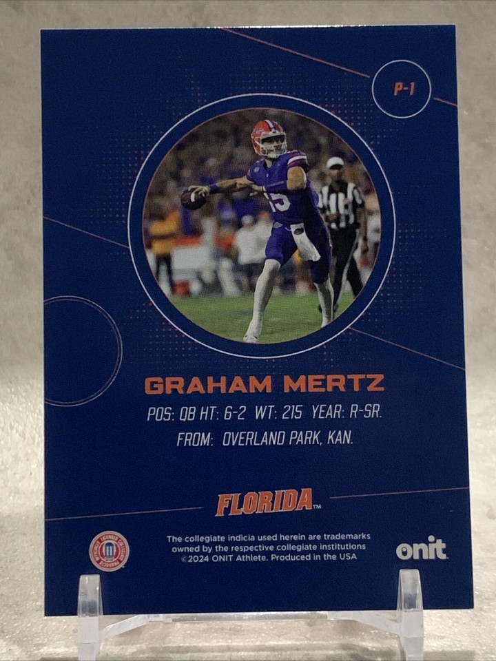 2024 OnIt Athlete Florida Gators - Color Parallel #P1 Graham Mertz | eBay