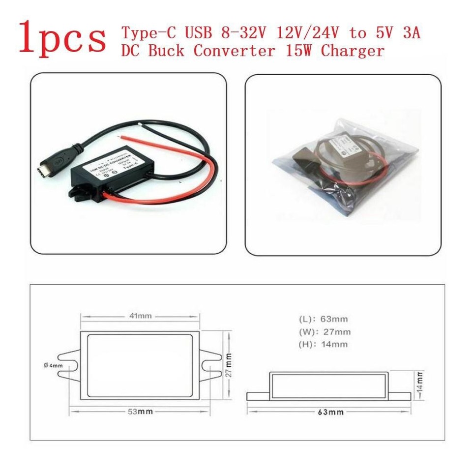 12V To 5V DC Step Down USB LED Car Power Module Converter Charger ...