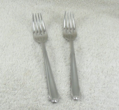 Classico Satin Salad Fork Lot of 2 Mikasa Frosted Stainless Korea ...