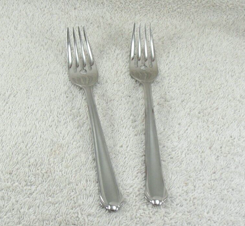 Classico Satin Salad Fork Lot of 2 Mikasa Frosted Stainless Korea ...