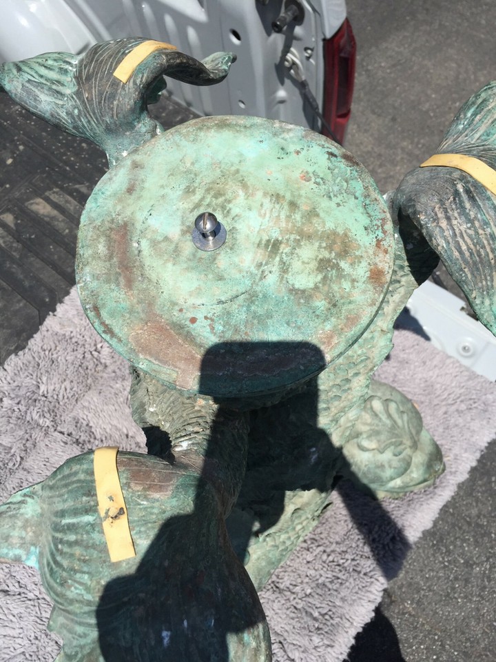 Vintage Bronze Dolphin / Koi Fish Table Base | eBay