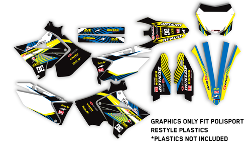 2001 - 2008 RM 125 / 250 Polisport restyle GRAPHICS KIT DECAL MOTOCROSS ...