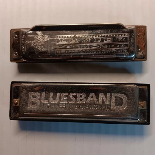 2 Vintage Hohner Harmonicas Bluesband(China) And Lancer(Ireland) Used ...