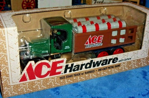 1997 ACE Hardware 1925 Stake Truck w/Barrels Die-Cast Bank 9th Edition ...