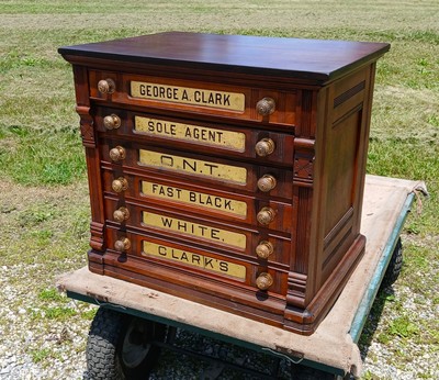 Antique 6 Drawer Clarks Spool Cabinet Counter Top Display 1900 | eBay