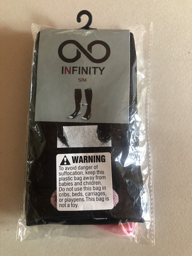 Infinity Compession Socks Black With Multi Pink Color Toe Heel Size S/M ...