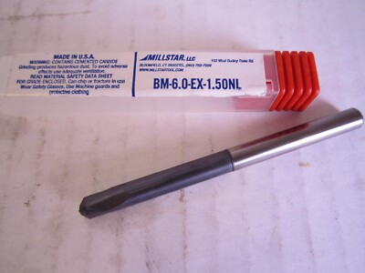 Millstar BM-6.0-EX-1.50NL 6mmx 75mm Extended Reach Tapered Nose 2Fl ...