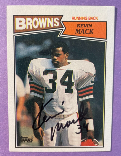 SIGNED KEVIN MACK 1987 TOPPS FOOTBALL CARD AUTOGRAPHED - BROWNS | eBay