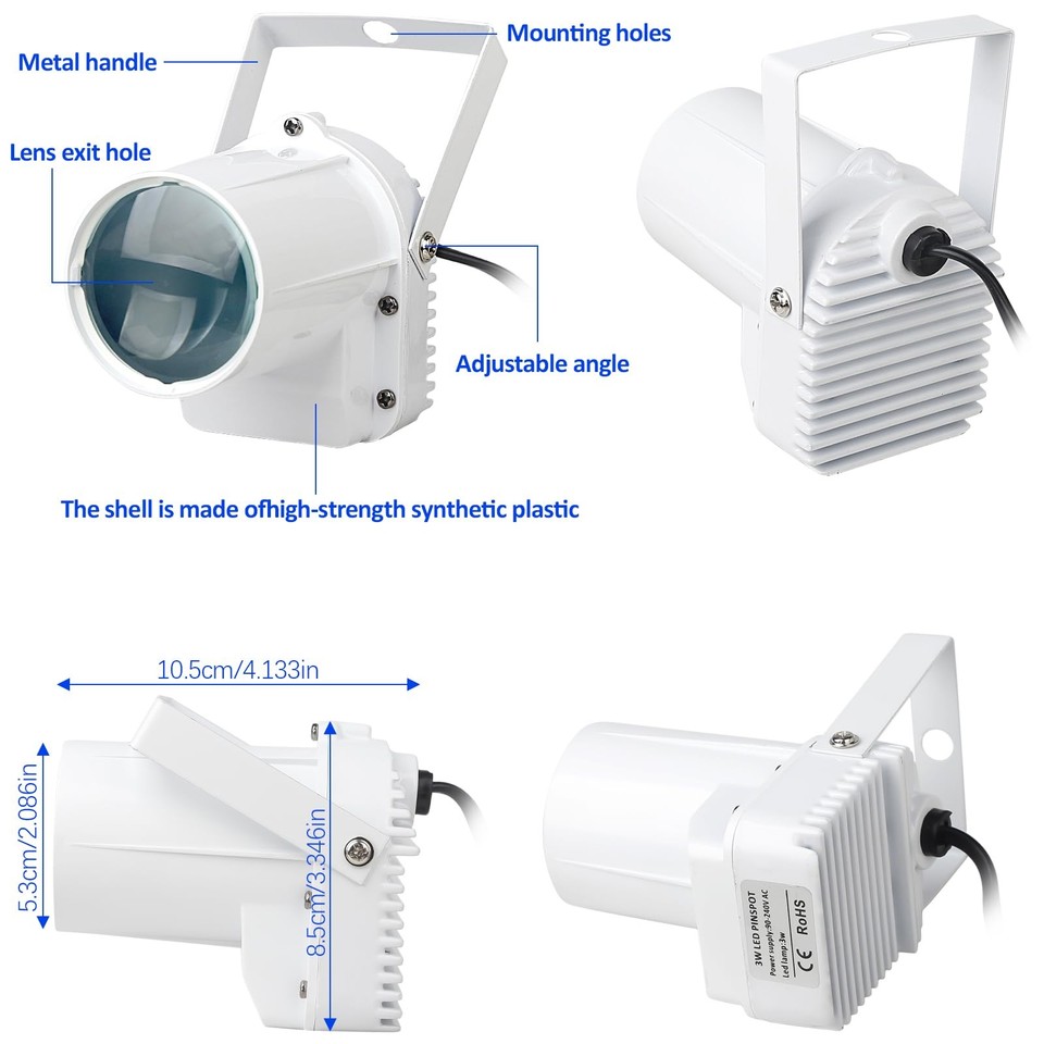 Spotlight for Disco Ball Lights Pin Spot Light, White Led Beam Pinspot ...