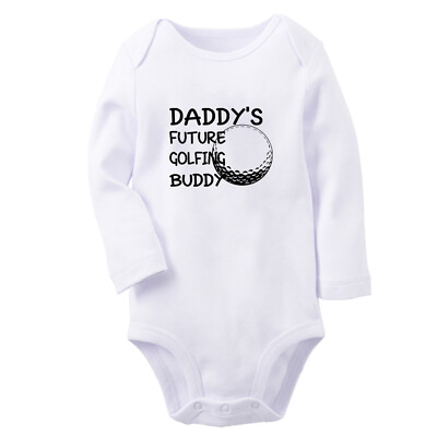 Daddy's Future Golfing Buddy Funny Baby Bodysuits Newborn Romper Infant ...