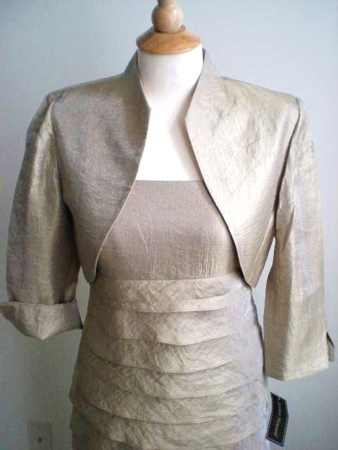 2PC Jessica Howard Gold Ivory Dress Suit Tahari Kasper style Sz6 NWT ...