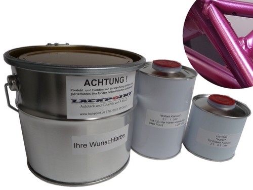 2,5 Liter Set Basislack Spritzfertig Candy Lila mit Klarlack Autolack ...