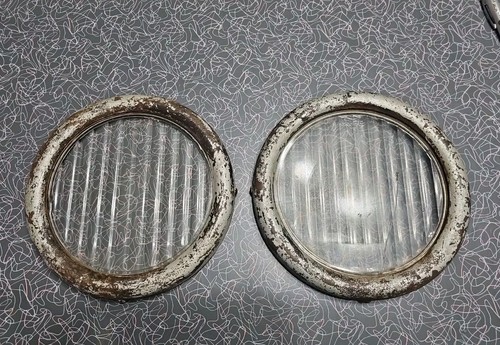 1930's Era? Ford Model T Fluted Headlight Lenses Type H With Silver ...