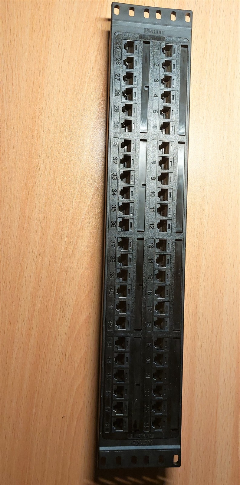 Panduit DP48688TGY Category 6 Rack Mount 48 Port 2 Rack Unit Punchdown ...