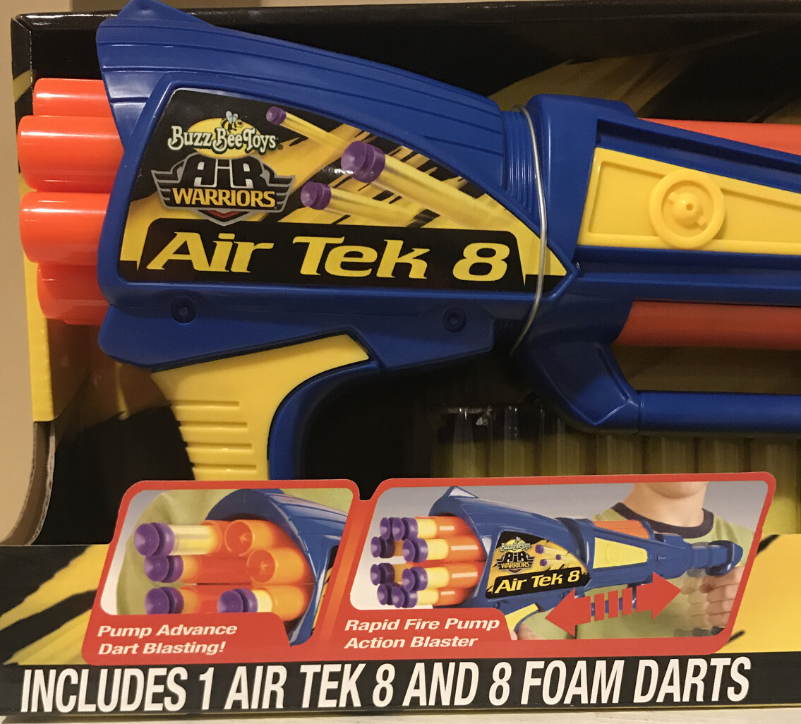 Buzz Bee Air Tek 8• Rapid Fire Tek•Pump Advance Dart Blasting Action• W ...