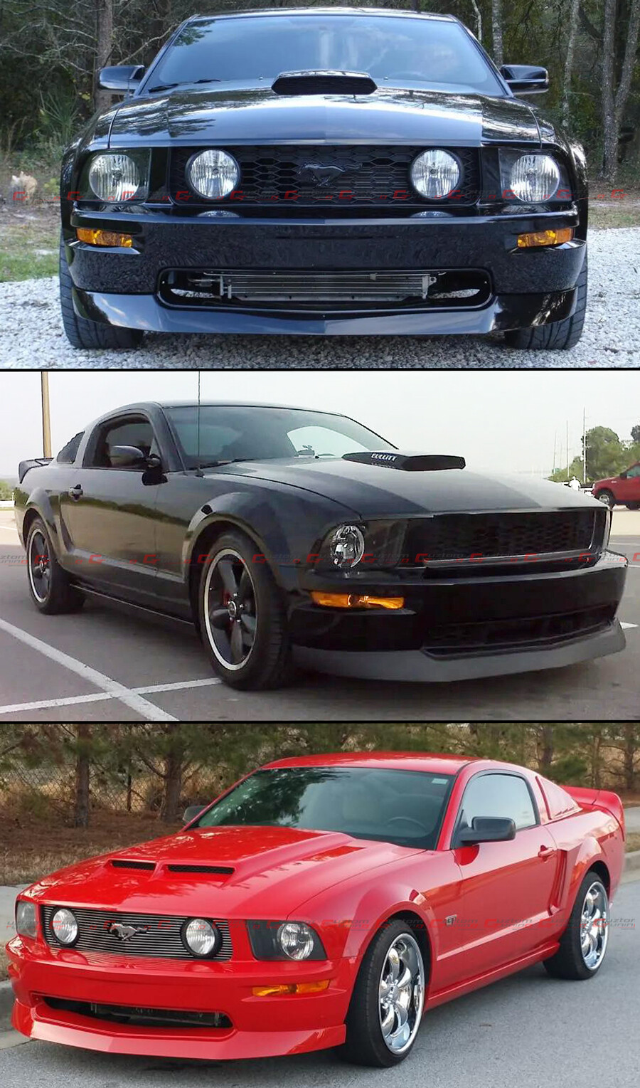 FOR 2005-2009 FORD MUSTANG GT V8 FRONT BUMPER LIP CHIN SPOILER SPLITTER ...