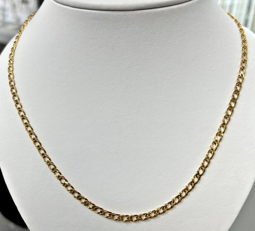 Brand New 14k Yellow Gold Fancy Curb Chain 9.6 Grams 19 3/4" Long 3.5mm ...