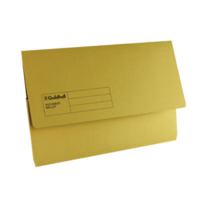 Exacompta Guildhall Document Wallet Foolscap Yellow (PACK OF 50) GDW1 ...