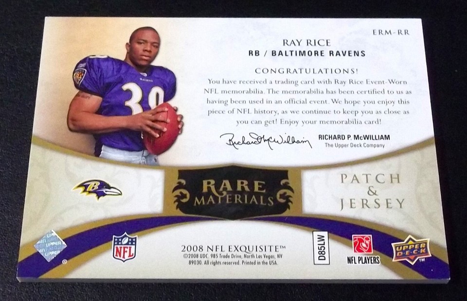 (#03/10) Rc NFL Tag Reebok Logo Team Jersey Patch Ray Rice Rookie 2008 ...
