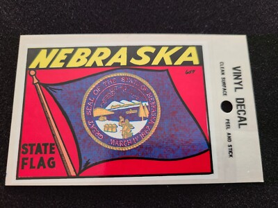 Nebraska State Flag Vintage Travel Souvenir Decal / Window Sticker ...