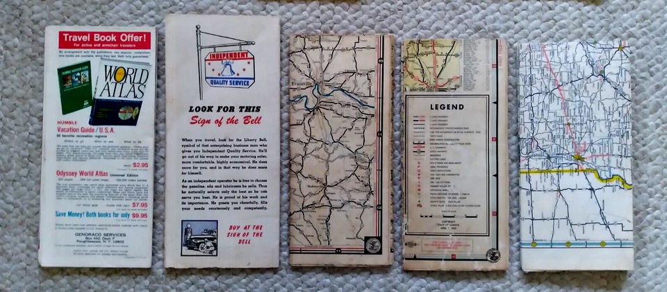 Vintage Lot of 15 United States Road Maps, 13 from 1950s, 2 from 1960s ...
