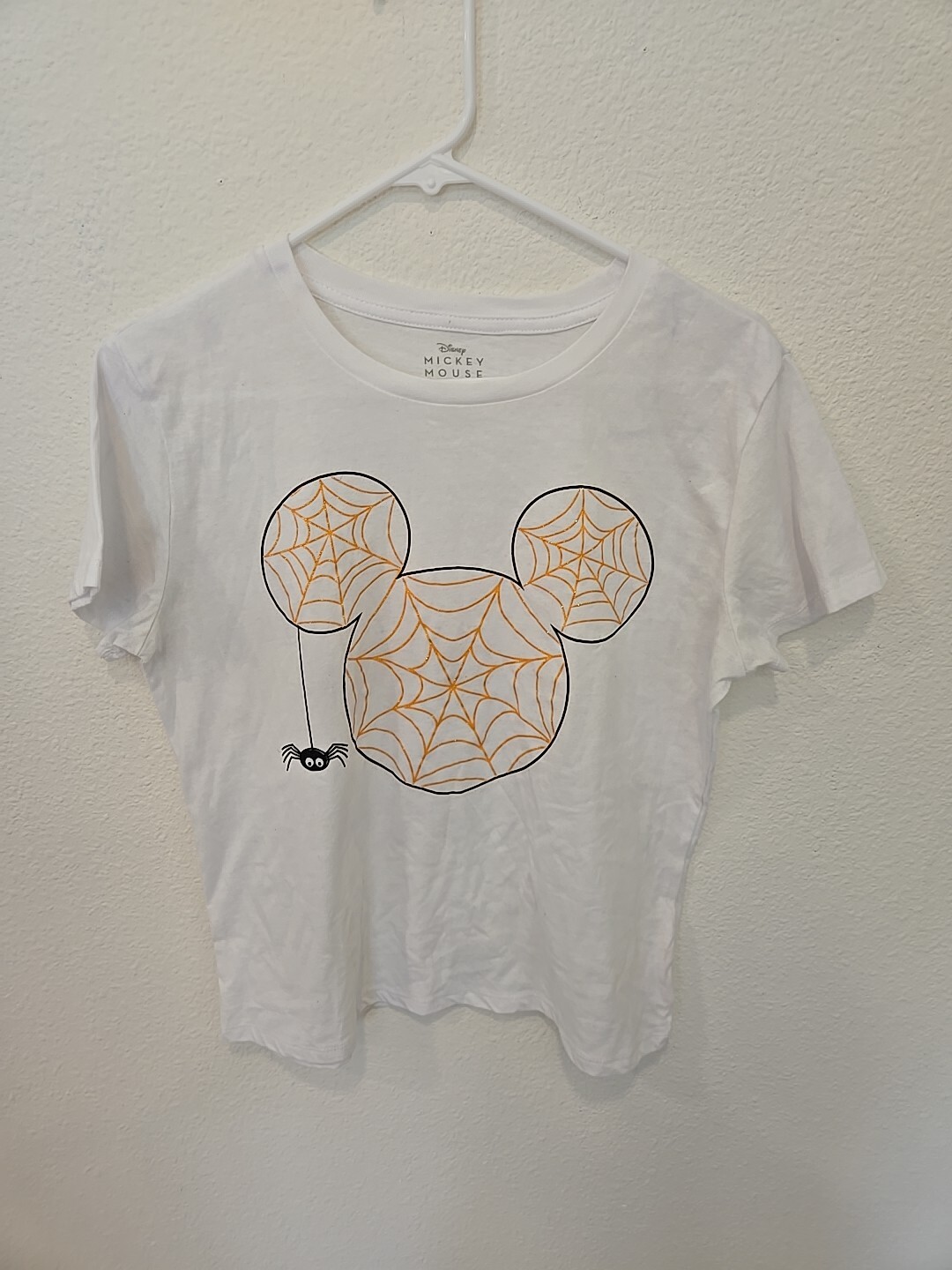 White Disney Mickey Mouse Spider Web Graphic Womens T… - Gem
