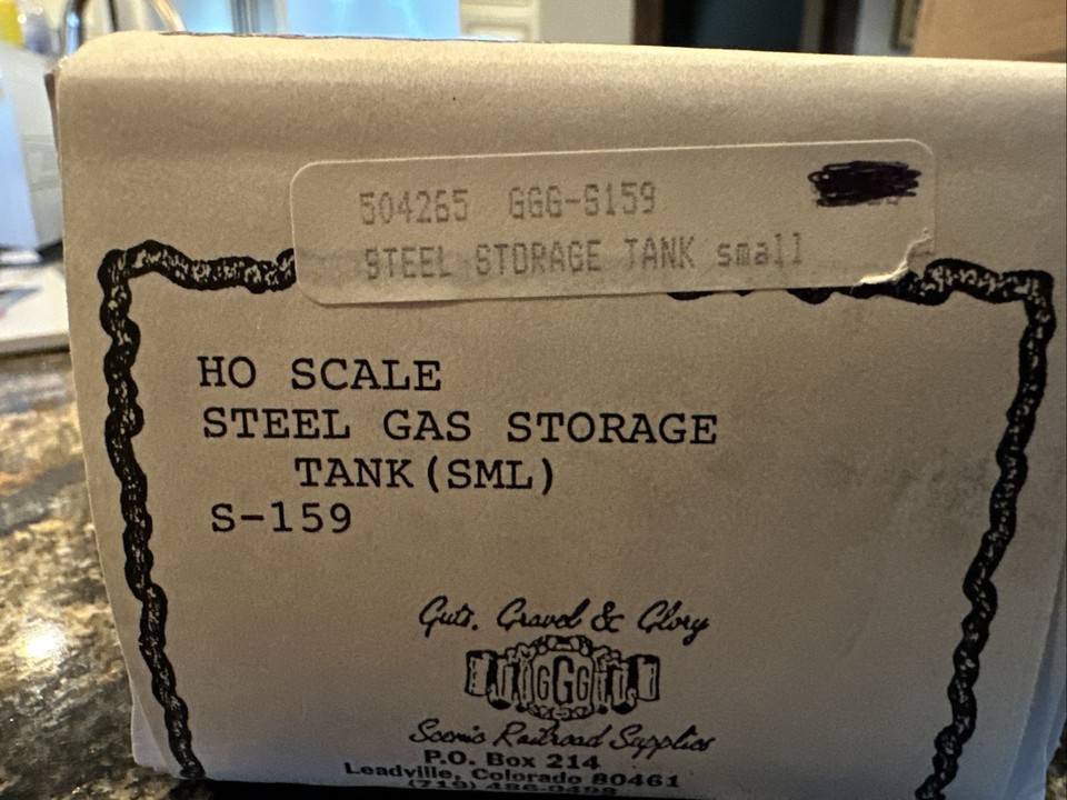 Guts, Gravel & Glory HO Scale #S-159 Steel Gas Storage Tank Small 1:87 ...