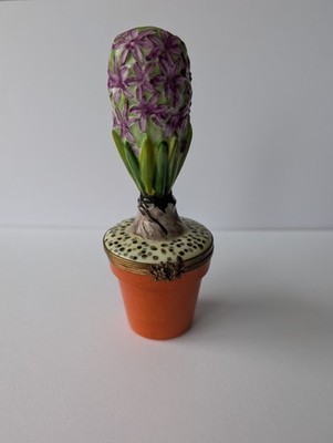 Limoges France Peint Main Hyacinth Flower Pot Trinket Box - Chamart ...