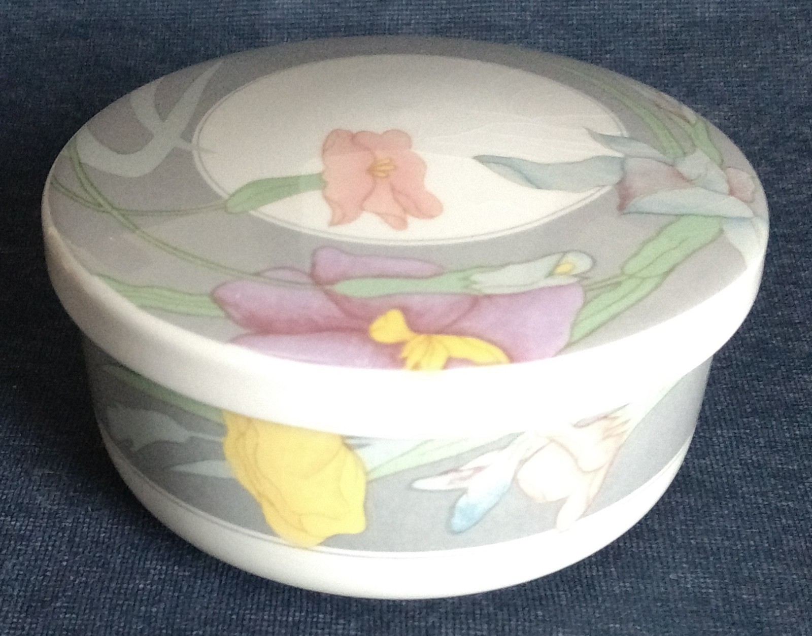 Hankook - Korea ~ COVERED CERAMIC BOWL / TRINKET DISH ~ Floral Pattern ...