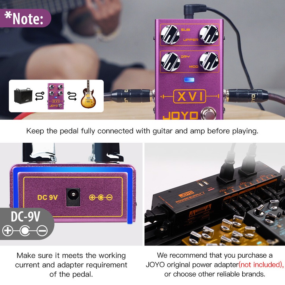 JOYO Octave Effect Pedal MOD Effects Octave Adjusting for Electric ...