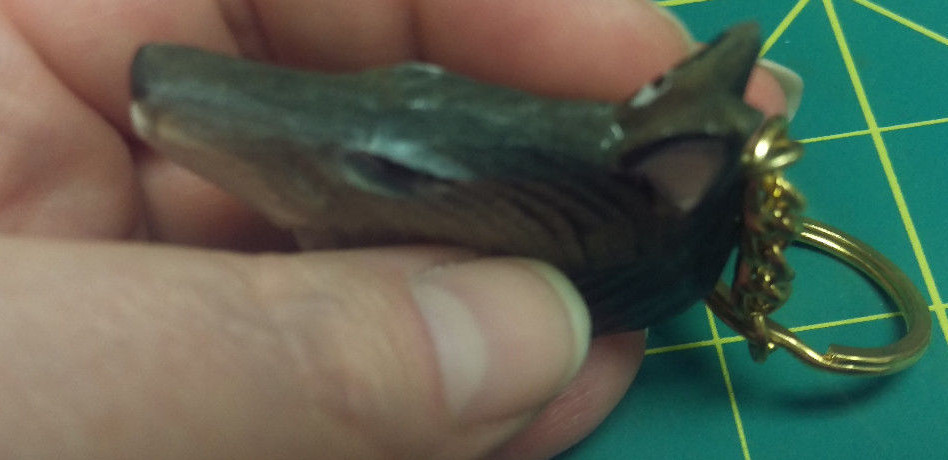 Hand Carved Wood Wolf Keychain - neat collectible - lightweight wooden ...