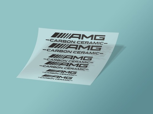 6pcs AMG Carbon Ceramic Caliper Decal Stickers, Die-Cut Vinyl Decal ...