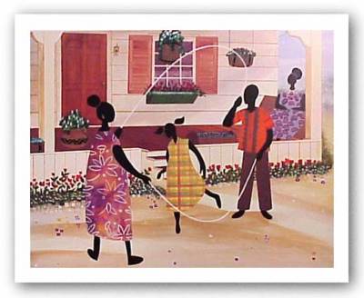 Jump Rope Bryan Greene African American Art Print 20x23 | eBay