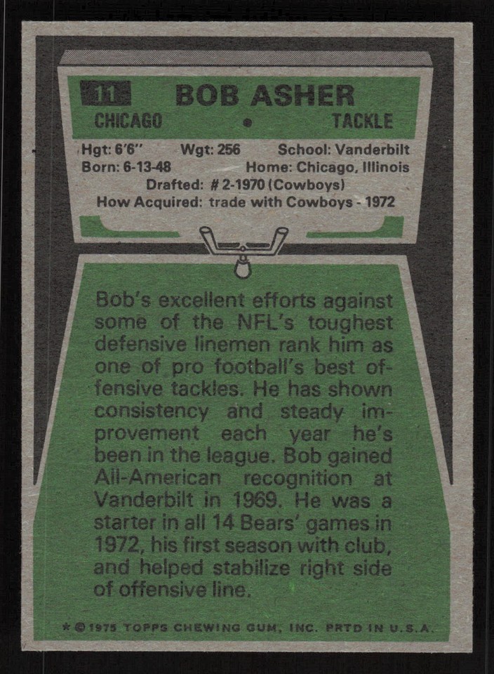 1975 Topps #11 Bob Asher Card TCCCX | eBay
