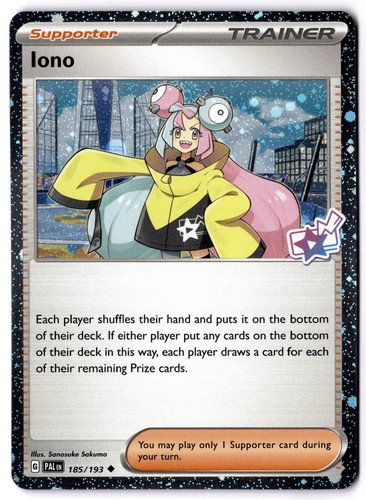 Iono 185/193 SV Paldea Evolved Cosmos Holo Stamped Promo Pokemon Card ...