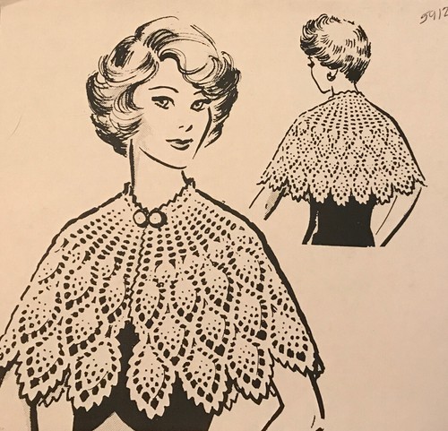5912 Vintage Design PINEAPPLE CAPELET Pattern to Crochet (Reproduction) | eBay