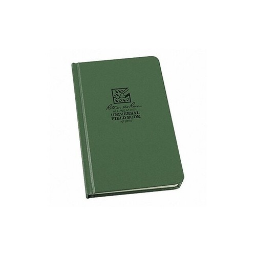Weatherproof Hard Cover Notebook, 4.75" x 7.5", Green Cover, Universal ...